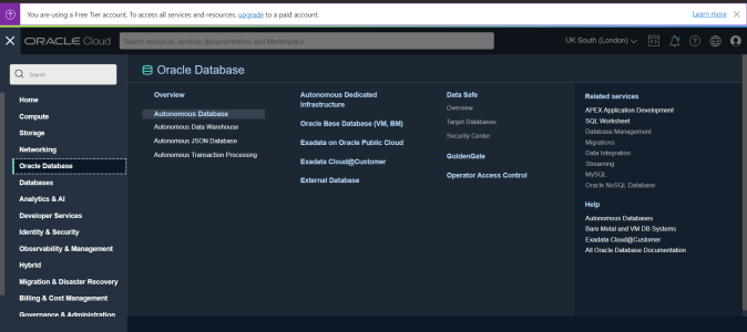 Creating an ATP Database in Oracle Cloud | AMY SIMPSON-GRANGE – BLOG