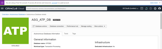 Oracle Autonomous Database: Accessing & Using Database Actions | AMY ...